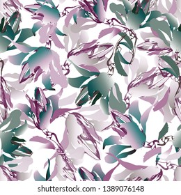 Decorative Flowers Lily Design Seamless Pattern Stock Illustration 1869739081