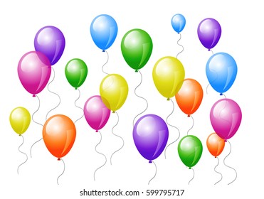 Group Colorful Balloons Bunch Balloons Cartoon Stock Vector (Royalty ...