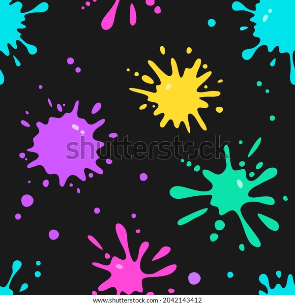 Multicolored Blots Spots On Black Background Stock Vector (Royalty Free ...