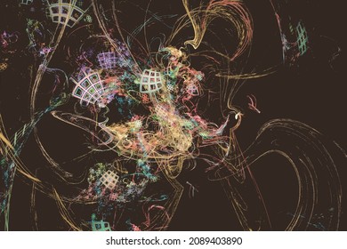 Multicolored Drawing Curved Lines Shapes On Stock Vector (Royalty Free ...