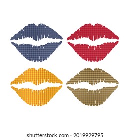 Multicolored Female Lips Textile Texture Vector Stock Vector (Royalty ...