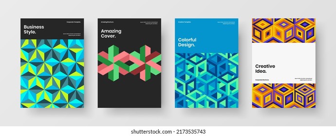Multicolored Geometric Shapes Front Page Template Stock Vector (Royalty ...