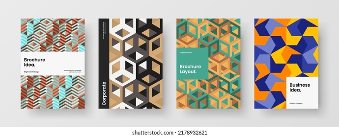 Multicolored Mosaic Shapes Front Page Concept Stock Vector (Royalty ...