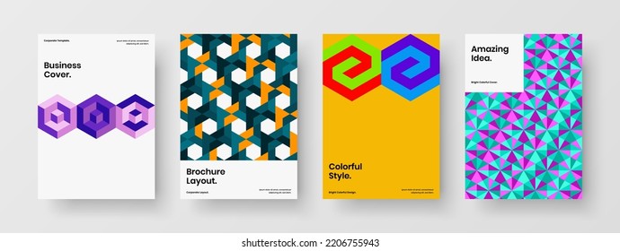 Multicolored Mosaic Tiles Leaflet Template Composition Stock Vector ...
