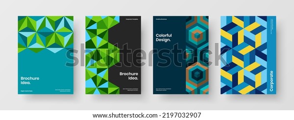 Multicolored Pamphlet Design Vector Layout Bundle Stock Vector (Royalty ...
