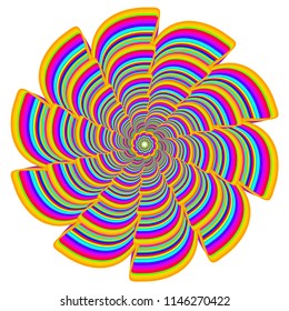 Multicolored Psychedelic Sign On White Background Stock Vector (Royalty ...