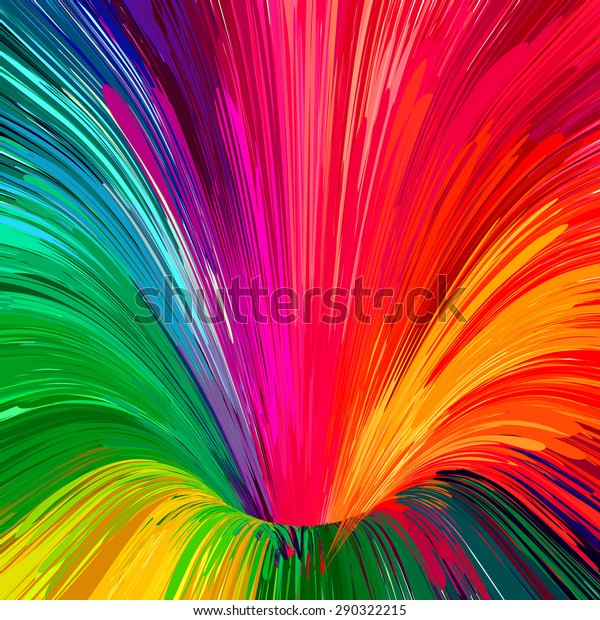 Multicolored Rainbow Funnel Brush Strokes Background Stock Vector ...