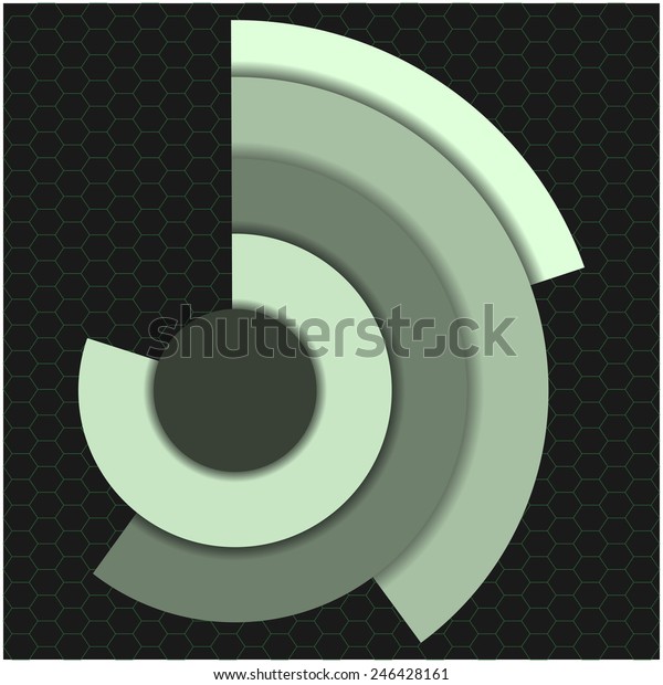 Multicolored Segments Circle On Dark Background Stock Vector (Royalty ...