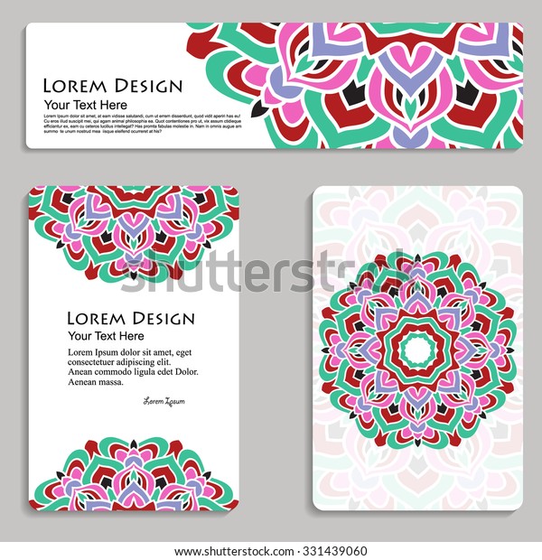 Multicolored Set Business Card Header Templates Stock Vector (Royalty ...