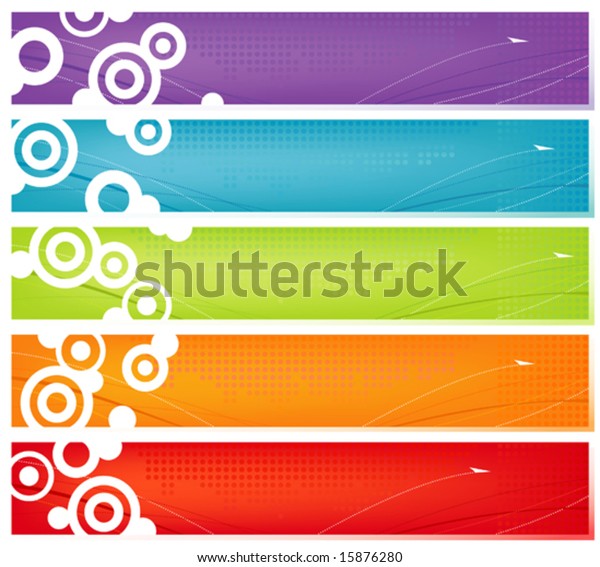 Multicolored Swoosh Banners Perfect Web Ads Stock Vector (Royalty Free ...
