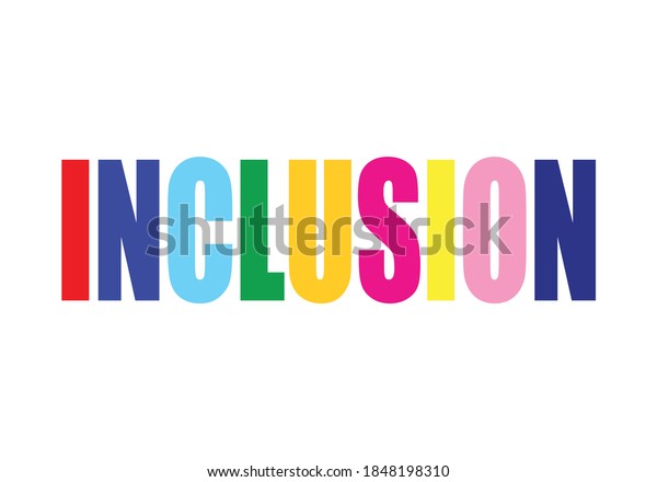 Multicolored Title Inclusion Disabled People Stock Vector (Royalty Free ...