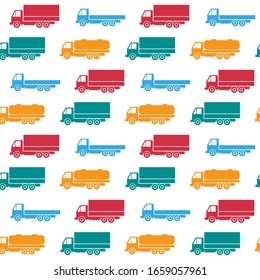 Multicolored Trucks Isolated On White Background Stock Vector (Royalty ...