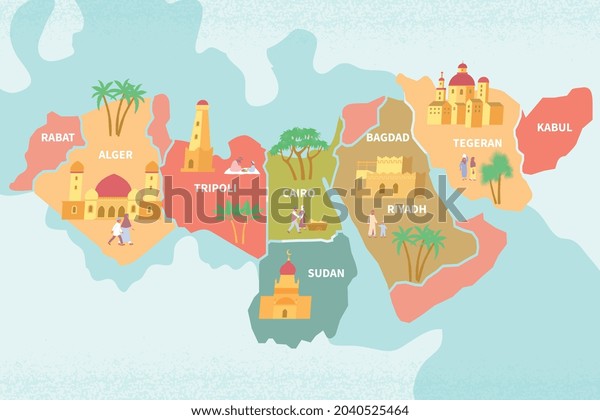 Multicolored Unrealistic Map Area Depicting Countries Stock Vector ...