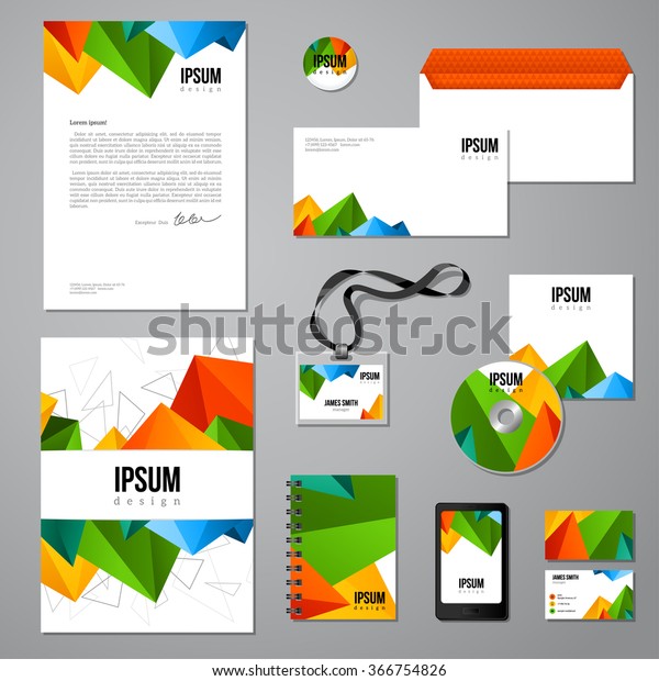Multicolored Vivid Corporate Identity Template Vector Stock Vector ...