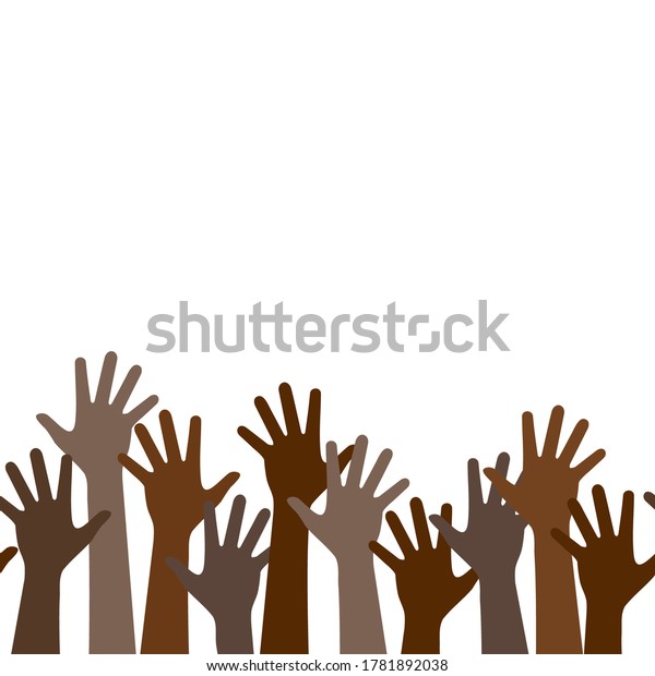 Multicultural Crowd Protest Symbol Black People Stock Vector (Royalty ...
