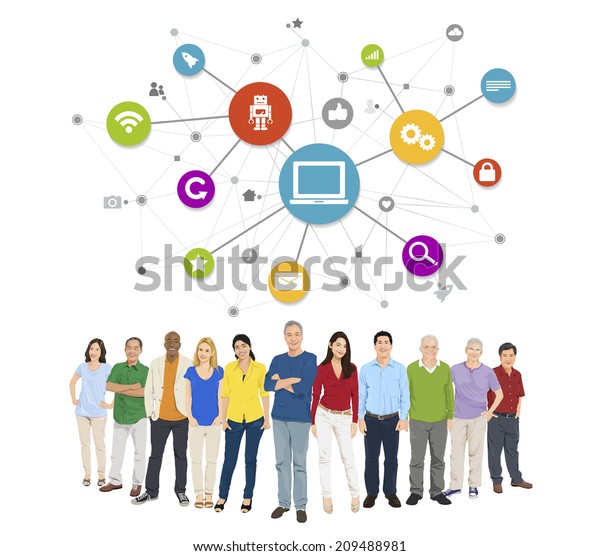 Multiethnic Group People Connection Concepts: เวกเตอร์สต็อก (ปลอดค่า ...