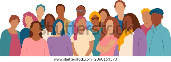 Multiethnic Group People Society Multicultural Community Stock Vector ...
