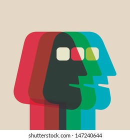 Multiface Fusion Stock Vector Stock Vector (Royalty Free) 147240644 ...