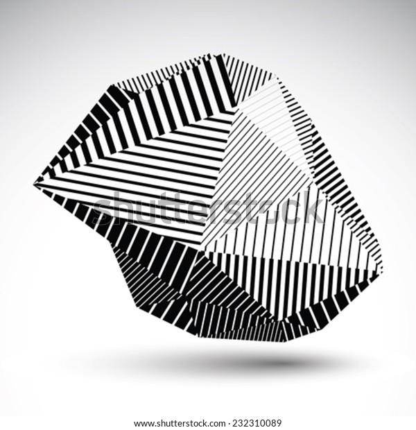 Multifaceted Asymmetric Contrast Figure Parallel Lines Stock Vector ...