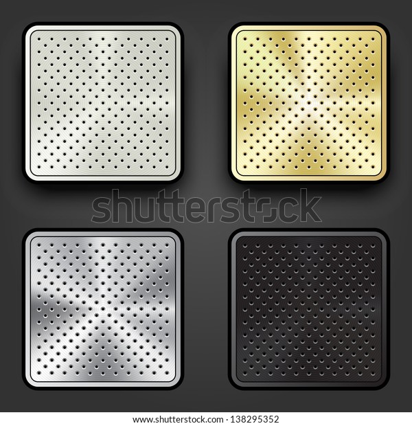 Multimedia Buttons Set Graphic Design Elements Stock Vector (Royalty ...