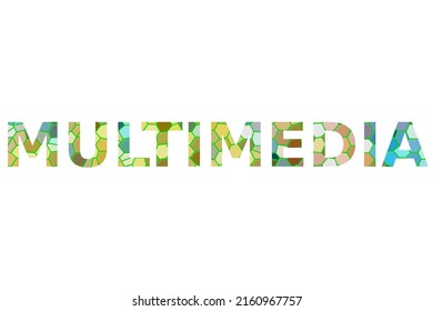 Multimedia Colorful Typography Text Banner Vector Stock Vector (Royalty ...