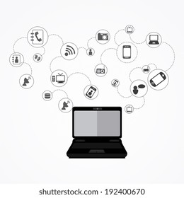 Multimedia Design Over White Background Vector Stock Vector (Royalty ...