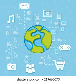 Multimedia Graphic Design Vector Illustration Stock Vector (Royalty ...