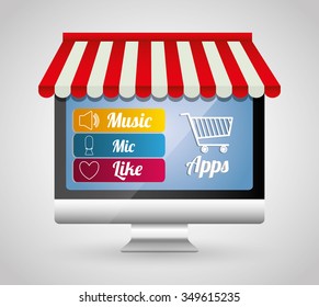 Multimedia Mobile Applications Graphic Design Vector Stock Vector ...