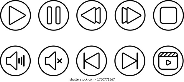 Multimedia Outlined Black Circle Icon Stock Vector (Royalty Free ...