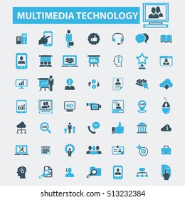 Multimedia Technology Icons Stock Vector (Royalty Free) 513232384 ...