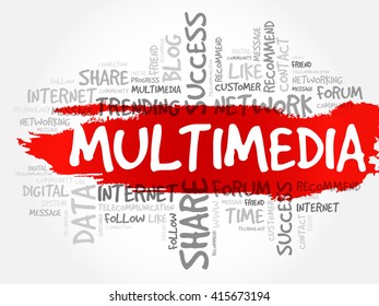 Multimedia Word Cloud Business Concept Stock Vector (Royalty Free ...