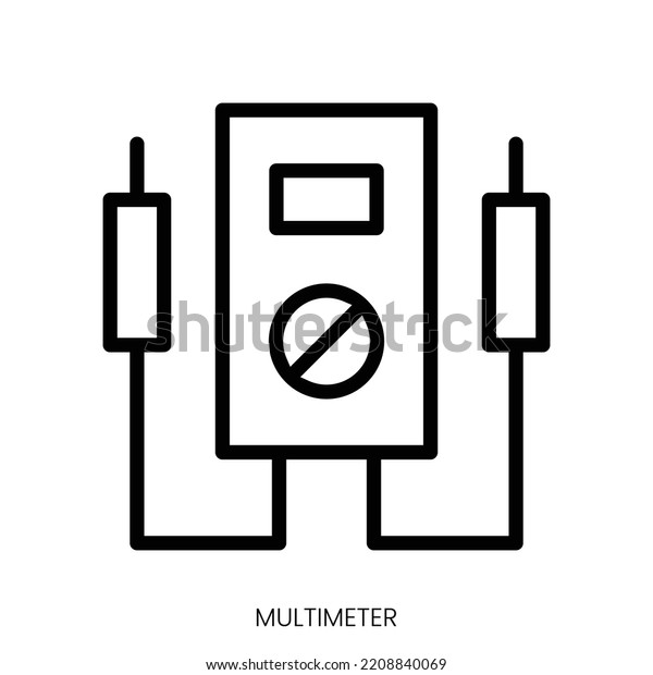 Multimeter Icon Line Art Style Design Stock Vector (Royalty Free ...