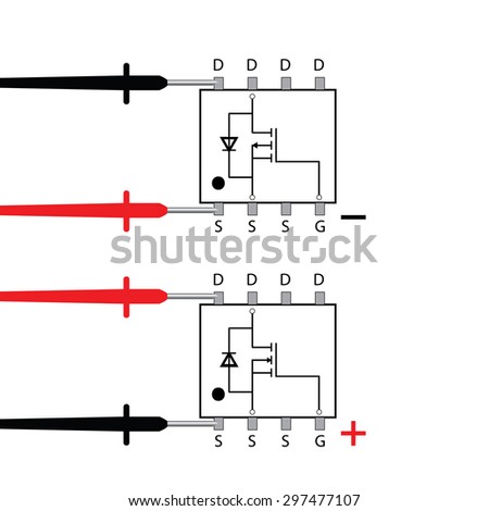 Multimeter Testing Mosfet Scheme Stock Vector (Royalty Free) 297477107 ...