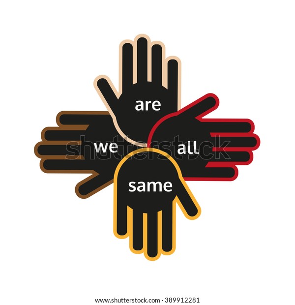 Multinational Unity Peace Symbol Hands Different Stock Vector (Royalty ...