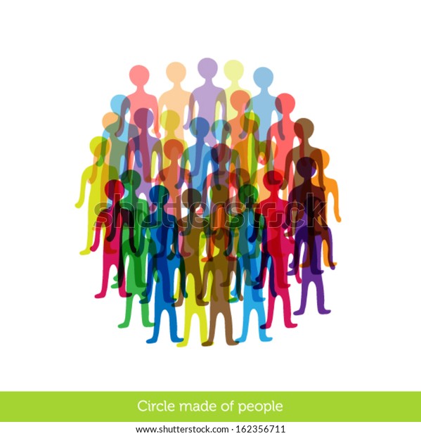 Multiple Colorful Crowd People Pyramid Made Stock Vector (Royalty Free ...