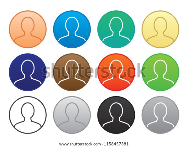 Multiple Coloured Placeholder Avatar Icon Stock Vector (Royalty Free ...