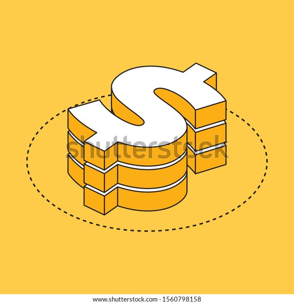 Multiple Dollar Sign Money Symbol Isometric Stock Vector (Royalty Free ...