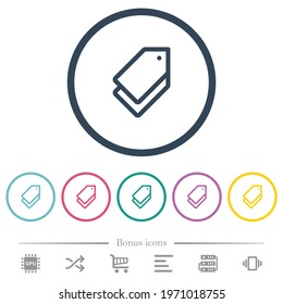 Multiple Tags Flat Color Icons Round Stock Vector (Royalty Free ...