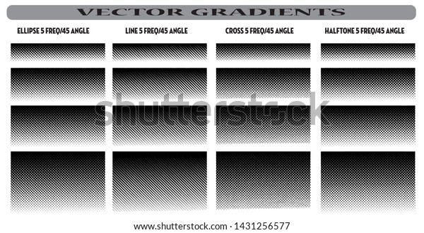 Multiple Vector Gradients Halftonelines Ellipse Crosshatch Stock Vector ...