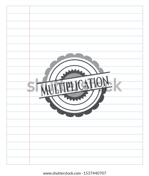 Multiplication Pencil Emblem Vector Illustration Detailed Stock Vector ...
