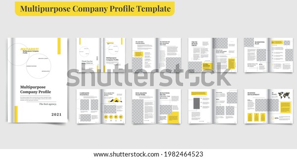 Multipurpose Company Profile Template Layout Template Stock Vector ...