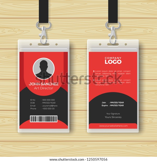 Multipurpose Red ID Card Design Template