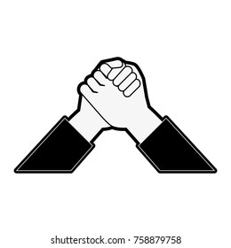 Hands Clenched Cross Over Make Letter Stock Vector (Royalty Free ...