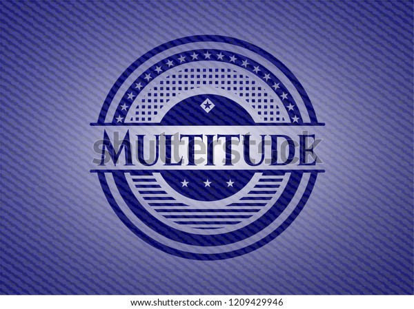 Multitude Emblem Jean Background Stock Vector (Royalty Free) 1209429946