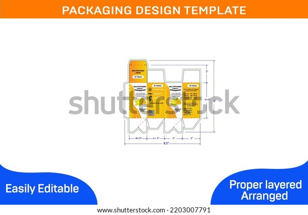 Multivitamin 30 Tablet Box Packaging Design Stock Vector (Royalty Free ...