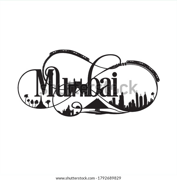 Mumbai City Typography Vector Art Stock Vector (Royalty Free ...