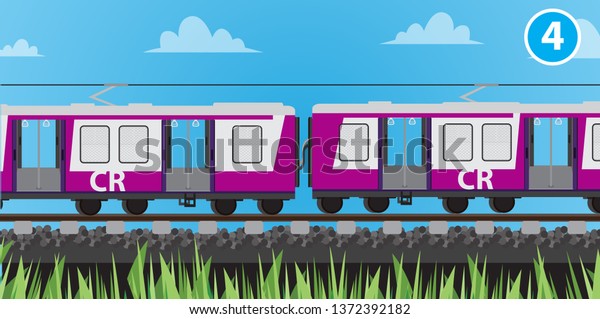 Mumbai Local Train Landscape Part 4 Stock Vector (Royalty Free ...