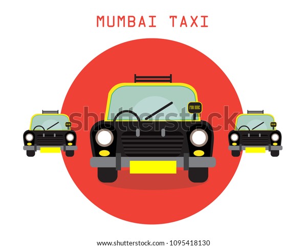 Mumbai Taxi Illustration Vector Stock Vector (Royalty Free) 1095418130