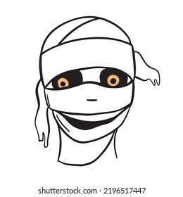 Mummy Head Vector Illustration Portrait Cheerful Stock Vector (Royalty ...