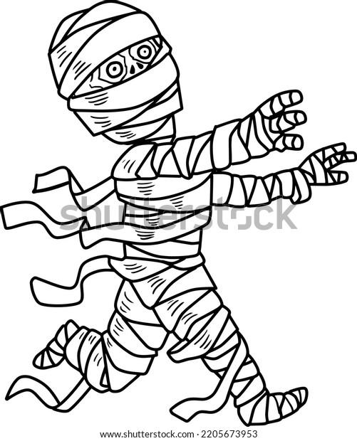 Mummy Line Vector Illustration Isolated On Stock Vector (Royalty Free ...